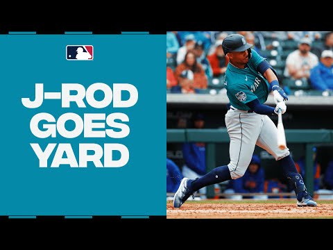 J-Rod is STRONG! Julio Rodríguez hits Spring Training homer off the end ...